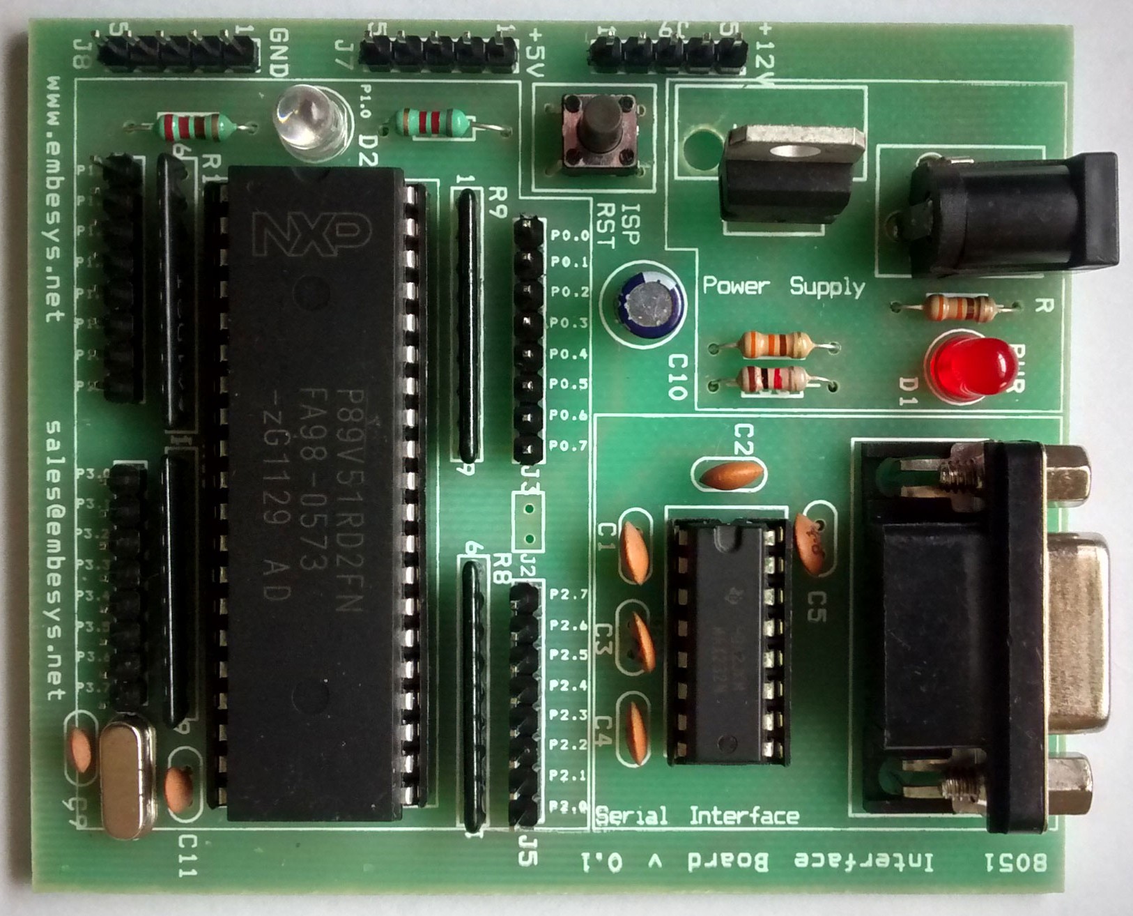 8051 Project Board - Small and Simple Development Board